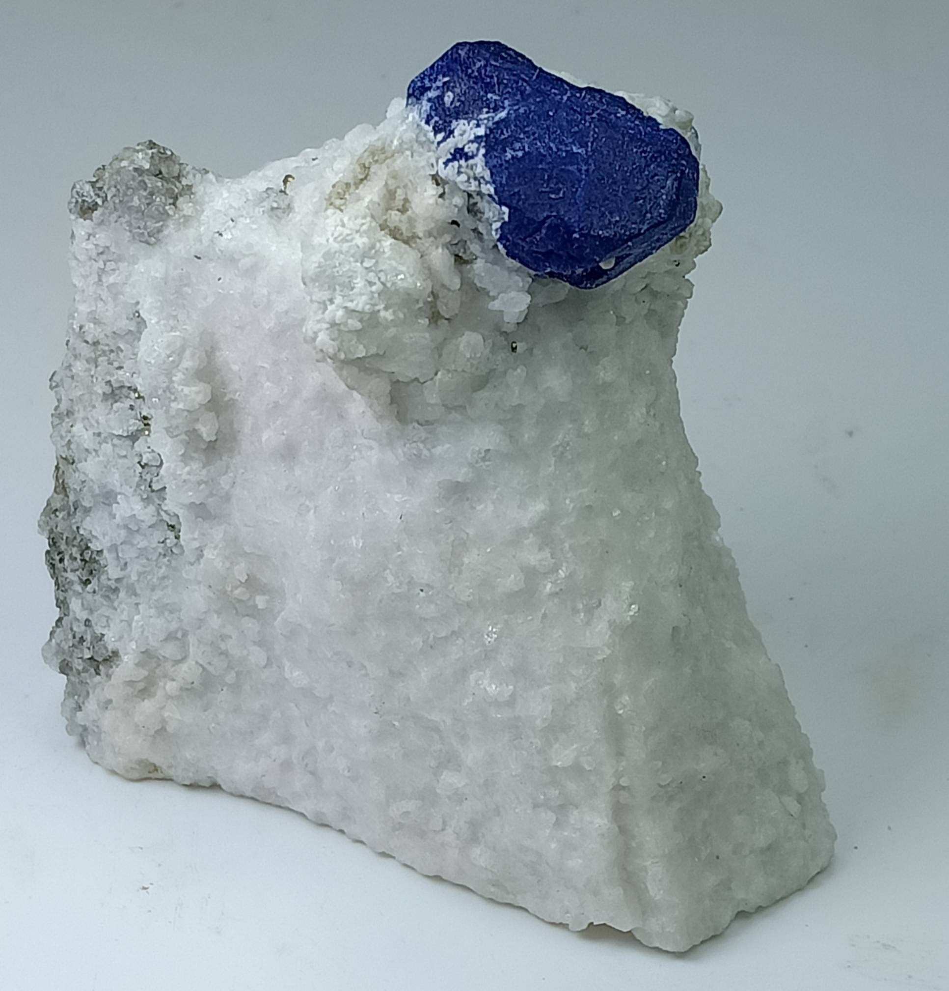 An Aesthetic Specimen of Lazurite on Calcite and Marble – Latif Creations